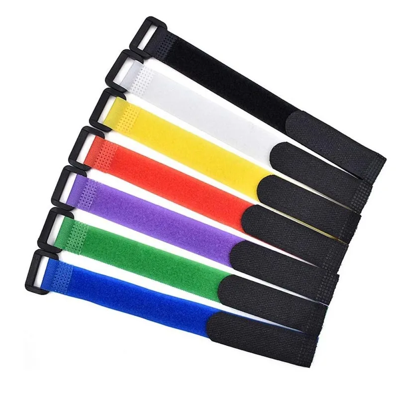 Black color Nylon Loop And Hook Cable Tie Fasteners Strap Belt Elastic ...