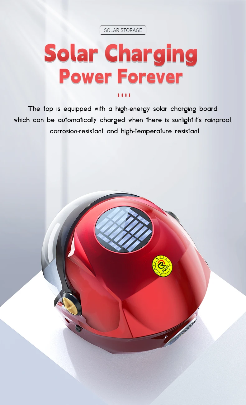 Safety Helmet Rechargeable Bluetooth Solar Powered Air Conditioner Bike ...