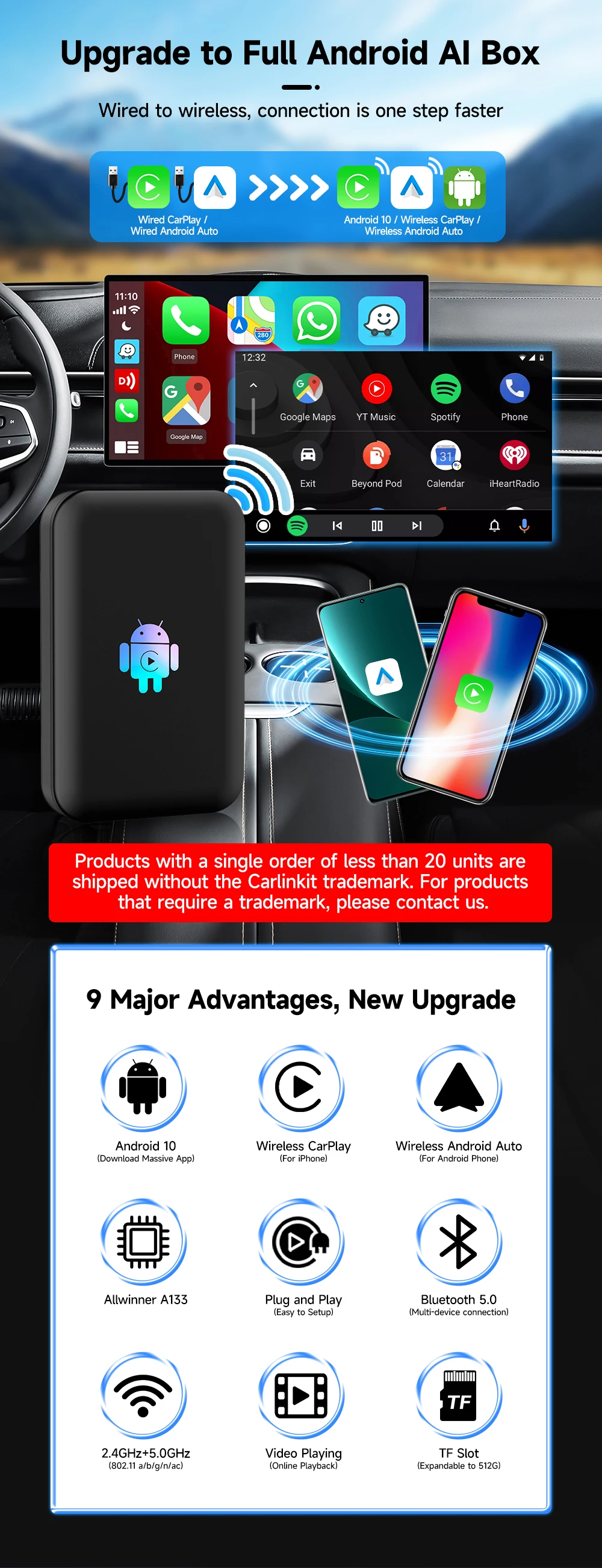 Carlink Tbox Lite Portable Carplay Wireless Ai Adapter Dongle Ai ...