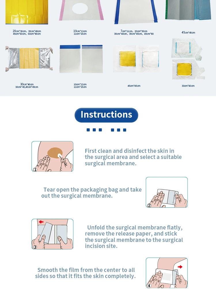 Medical Disposable PU Sterile Transparent Surgical Adhesive Film/incise ...