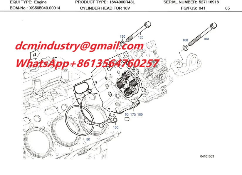 MTU 4000 Engine Spare Parts - Cylinder Head Gasket X52404200037