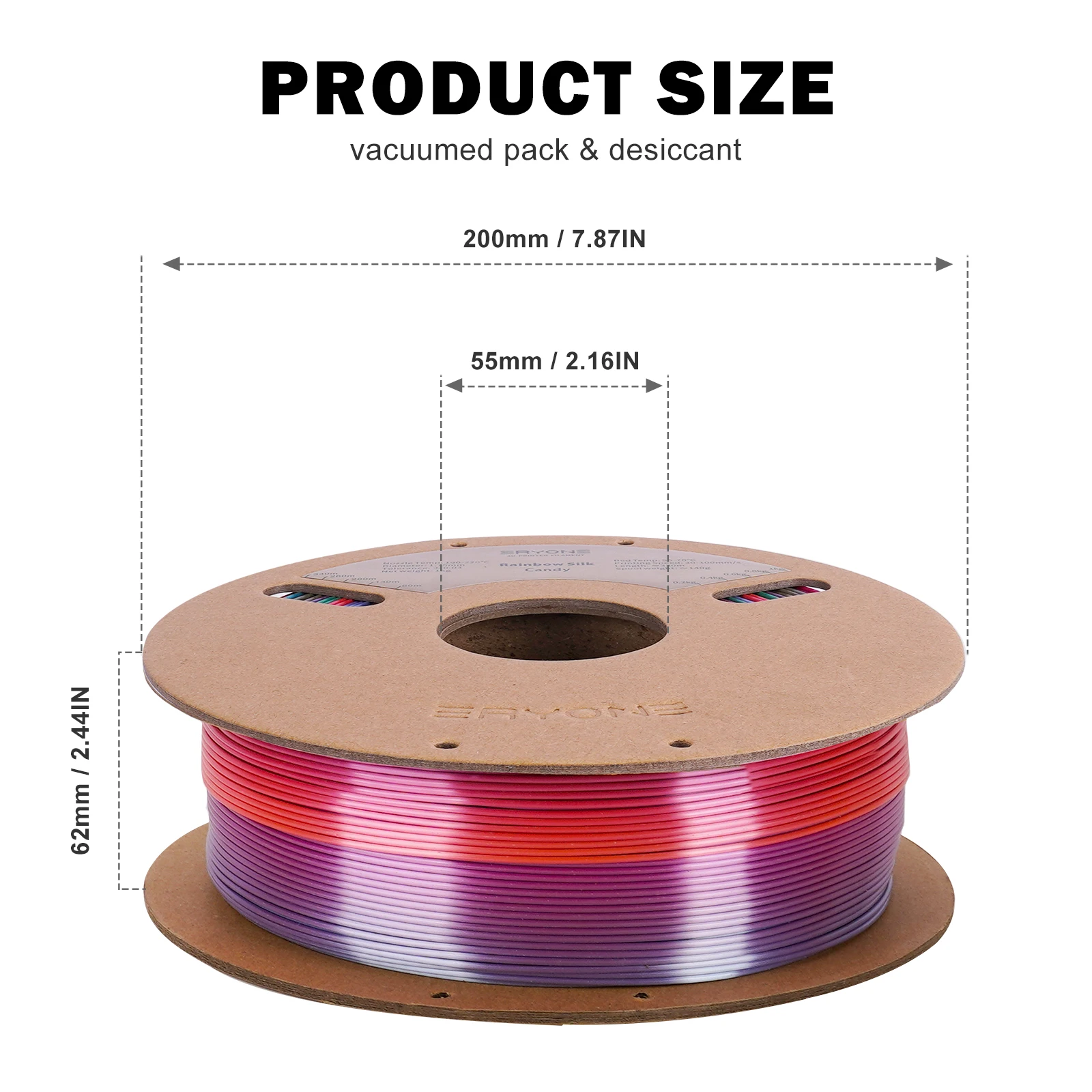ERYONE Candy Rainbow PLA - Multi-Color Filament for 3D Printing
