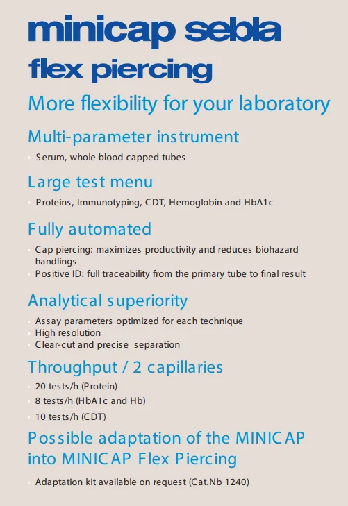 Sebia Minicap Hba1c Electrophoresis Kit - Automated Testing