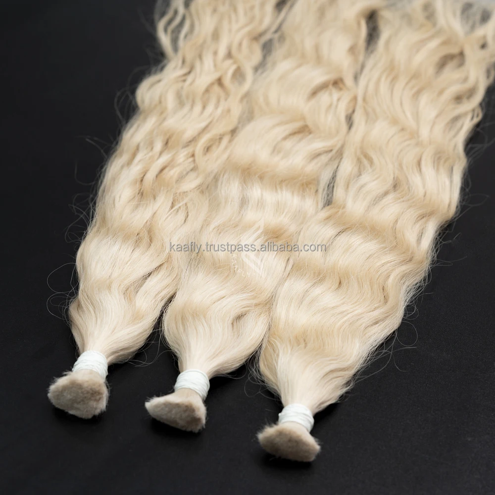 Natural Wavy Blonde Raw Human Hair Bundles European Hair Extension ...