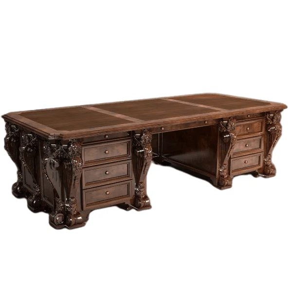 Classic Elegant Teak Wood Office Desk Executive Fancy Style Teak Wood ...