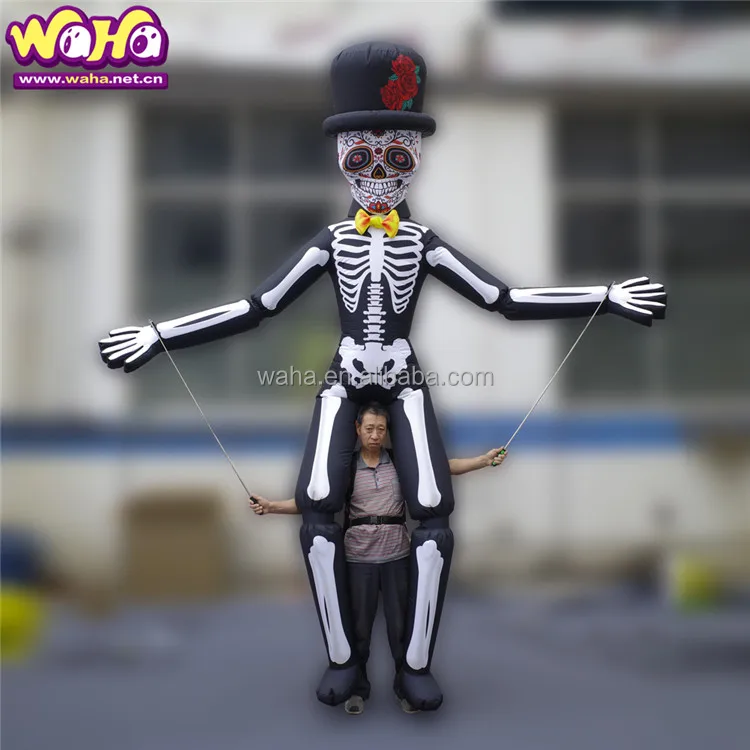 Halloween Night Parade Walking Costume Skull Man Led Lighting ...