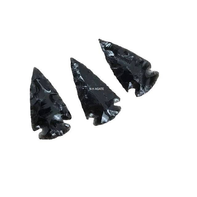 Black Obsidian Crescent Arrowhead : Black Obsidian Crystal Arrowhead Point : Black Obsidian ...