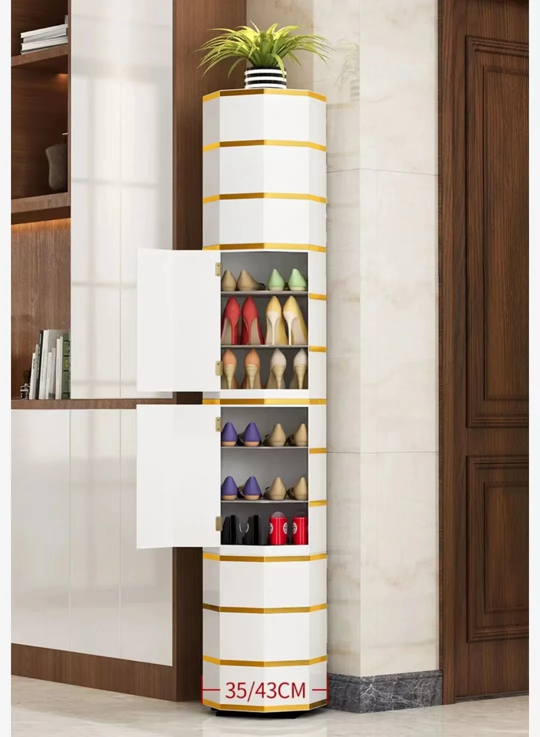 Hexagonal Column Shoe Racks - Stylish Storage Solutions