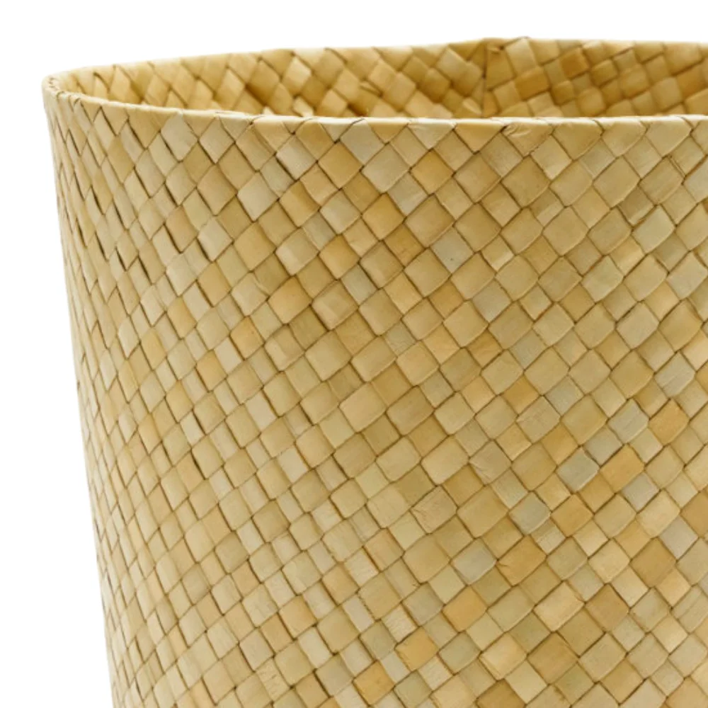 Cheap Price Round Bamboo Waste Bin With Nylon New Design Use In Hotel ...