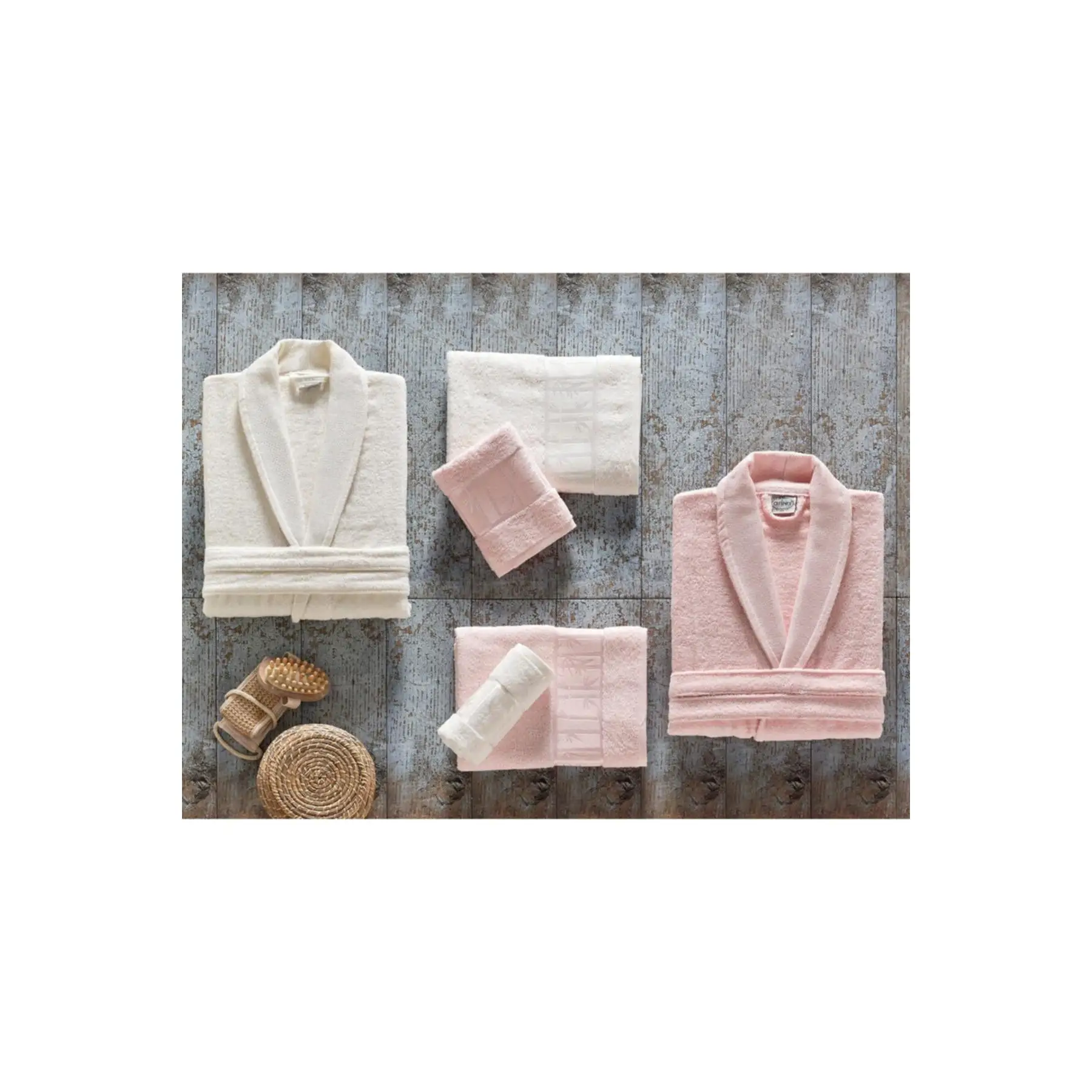 Arliva Bamboo Family Bathrobe Set Powder Cream - Buy Bamboo Family ...