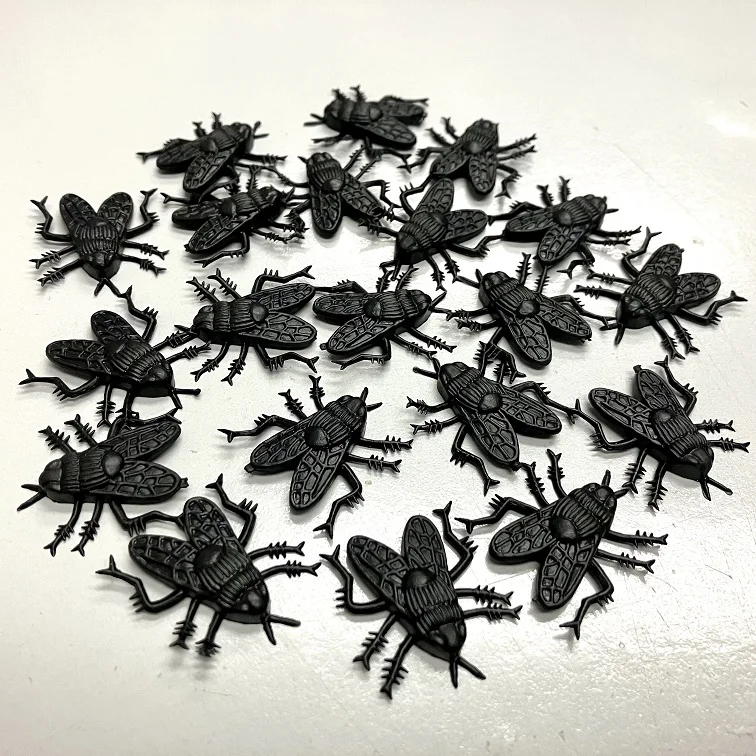 Oem Halloween Creature Pvc Black Fly 24pcs Set Funny Scary Spooky ...