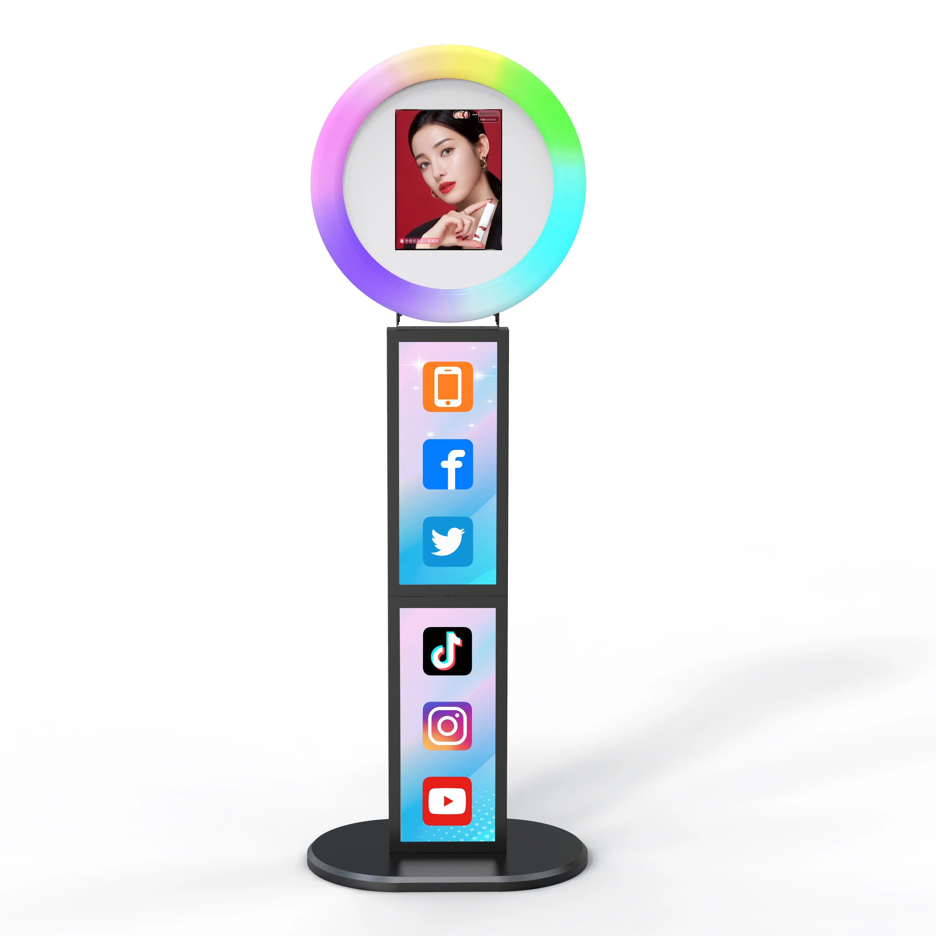 Wall Mounted 18" Ring Light Led Photo Booth Kiosk For 9.7-12.9" Ipad ...