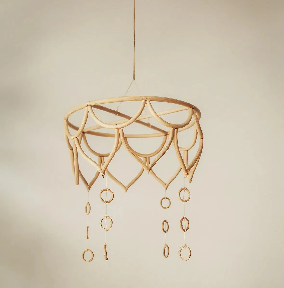 Nordic Rattan Baby Hanging Crib Mobile - Exotic Rattles