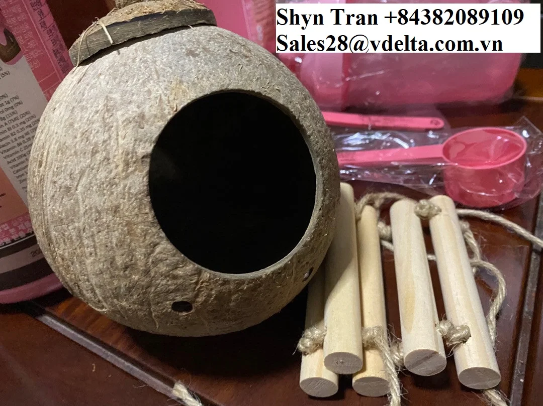 Coco Shell Bird House for Small to Medium Birds Nesting House for Cage ...