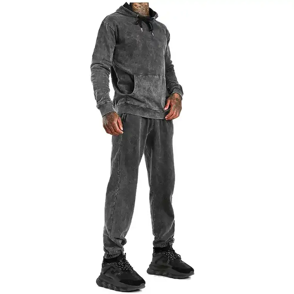 New Men Custom Made 100% Cotton Sweat Suits Two Piece Oversize Print ...