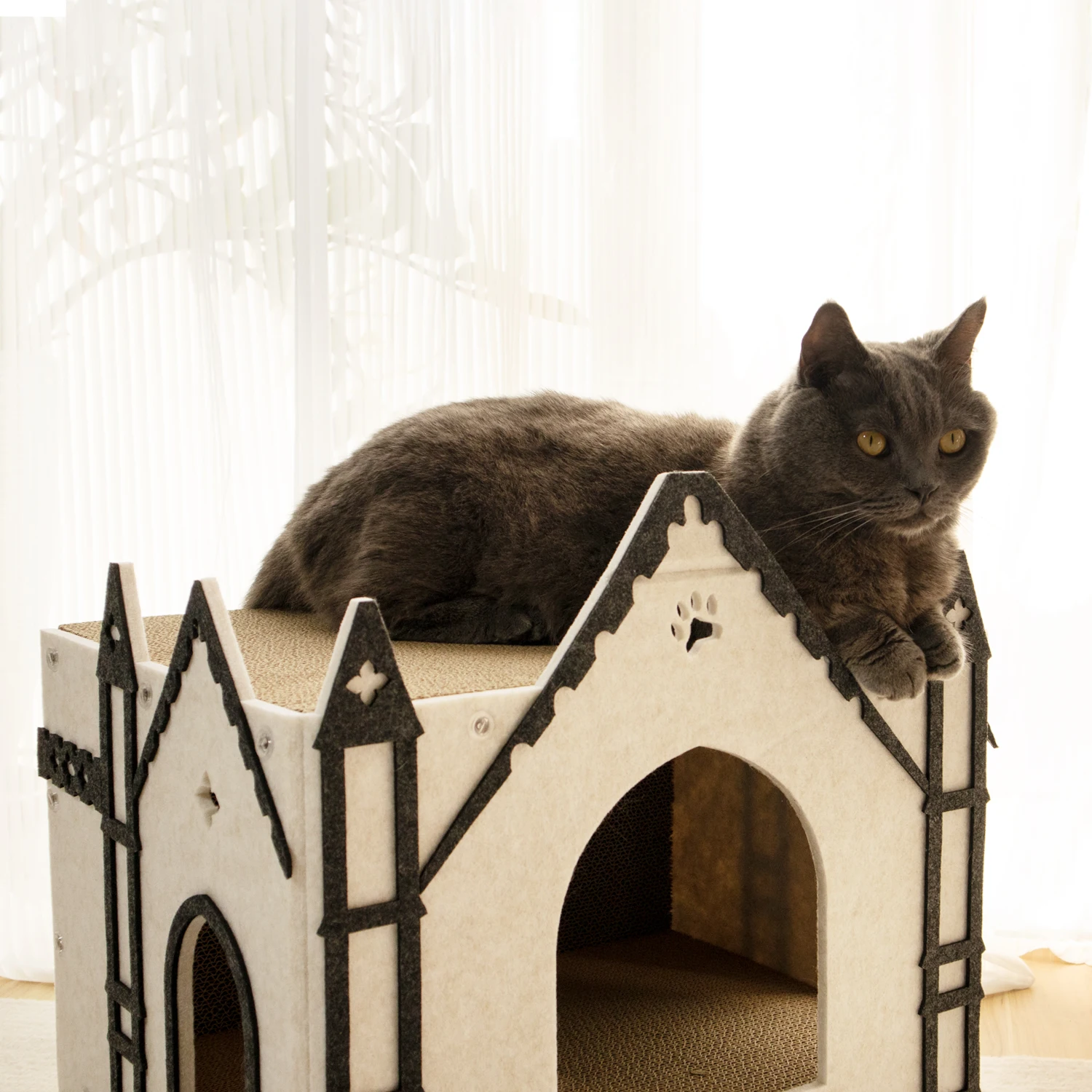 Factory Cathedral Cat Scratching Large House Corrugated Board Cat ...