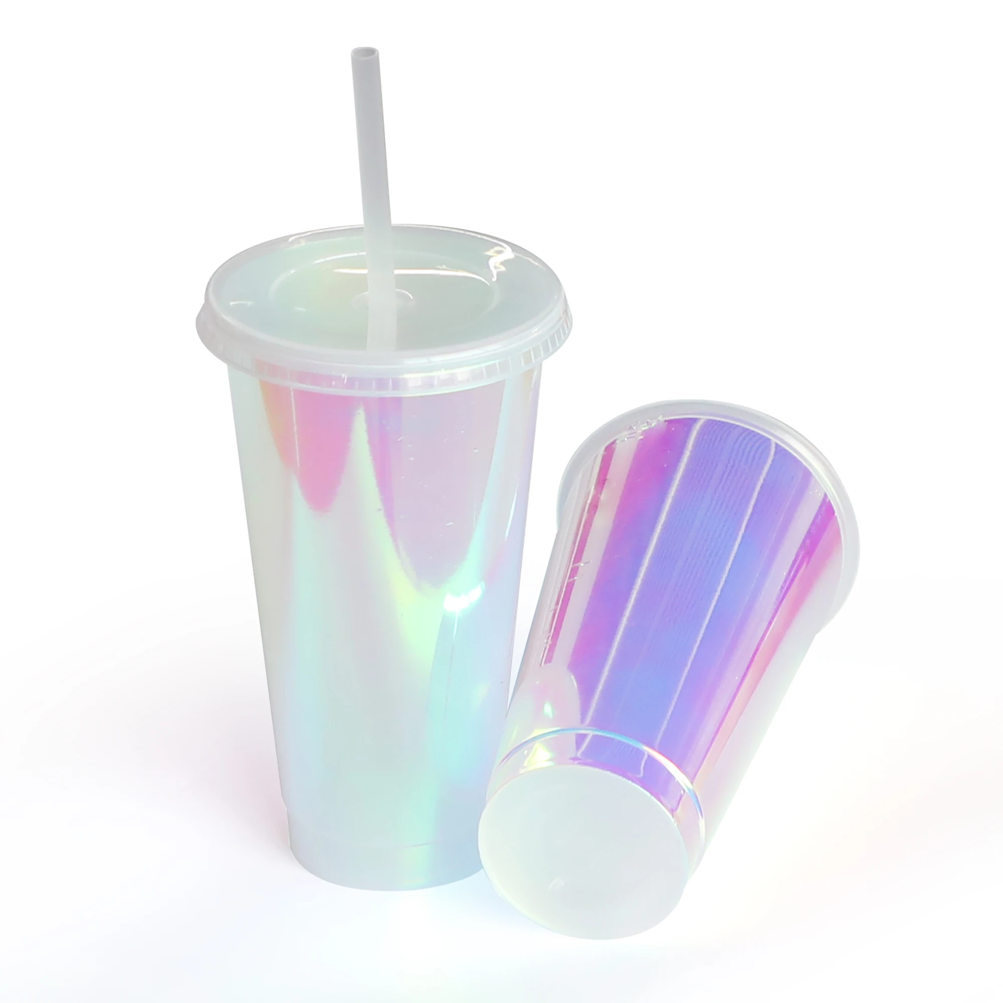 Wholesale Holographic Cups - Reusable 24oz Plastic Tumblers