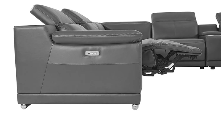 Storage Functional Electric Recliner Sofa Automatic Couch Leather Sofa ...