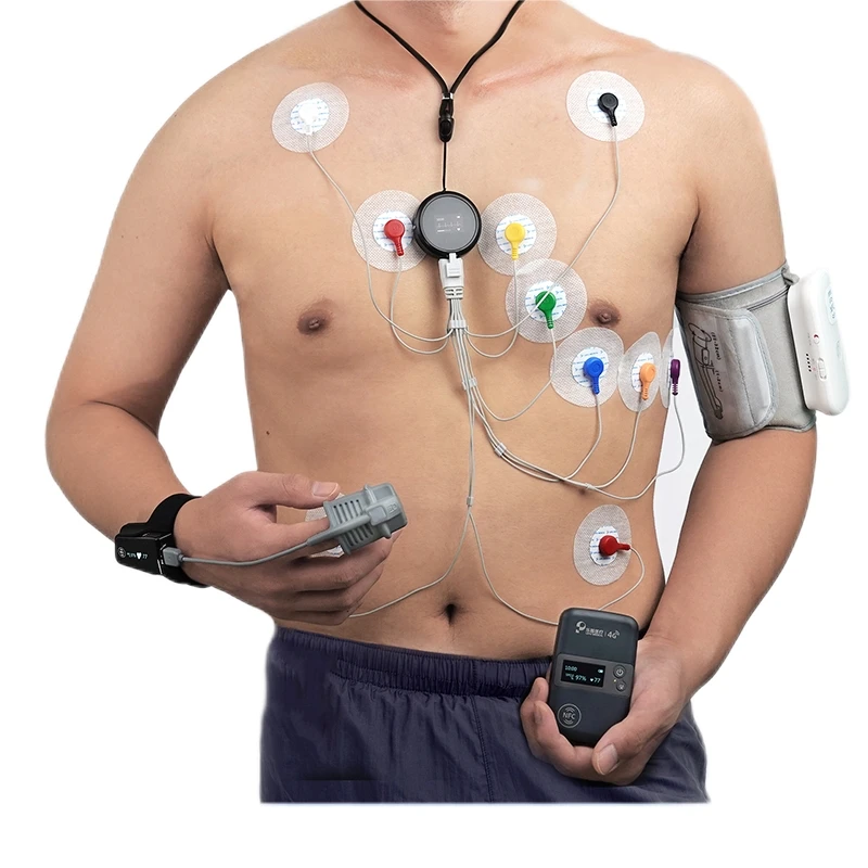 48 Hours Aianalysis Ambulatory Electrocardiograph Heart Holter Monitor ...