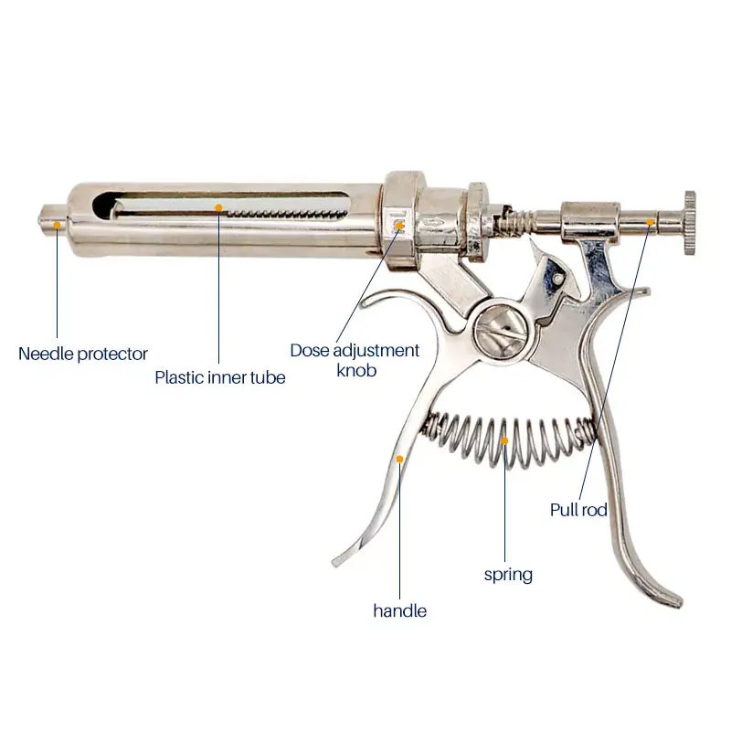 Metal Syringe Multidose Automatic Adjustable Dose Gun Syringes & Guns ...