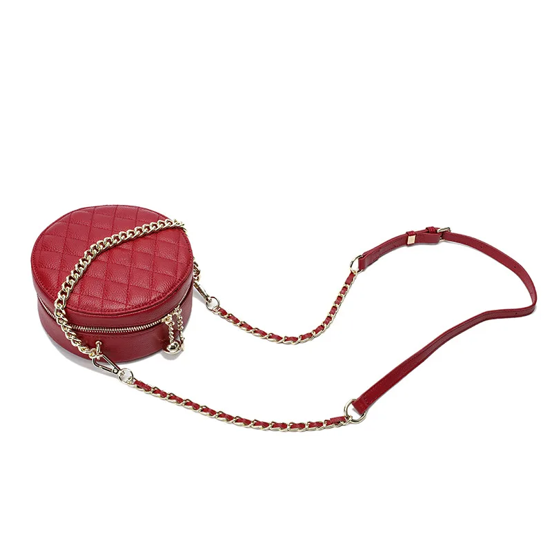 2024 New Custom High-quality Leather Small Round Bag Fashion Women's ...