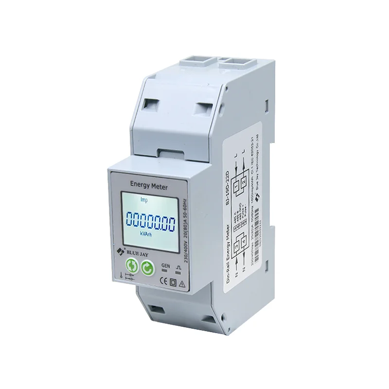 Din-rail 1p2w Power Electric Meter Single-phase 220v 80a Digital Energy ...