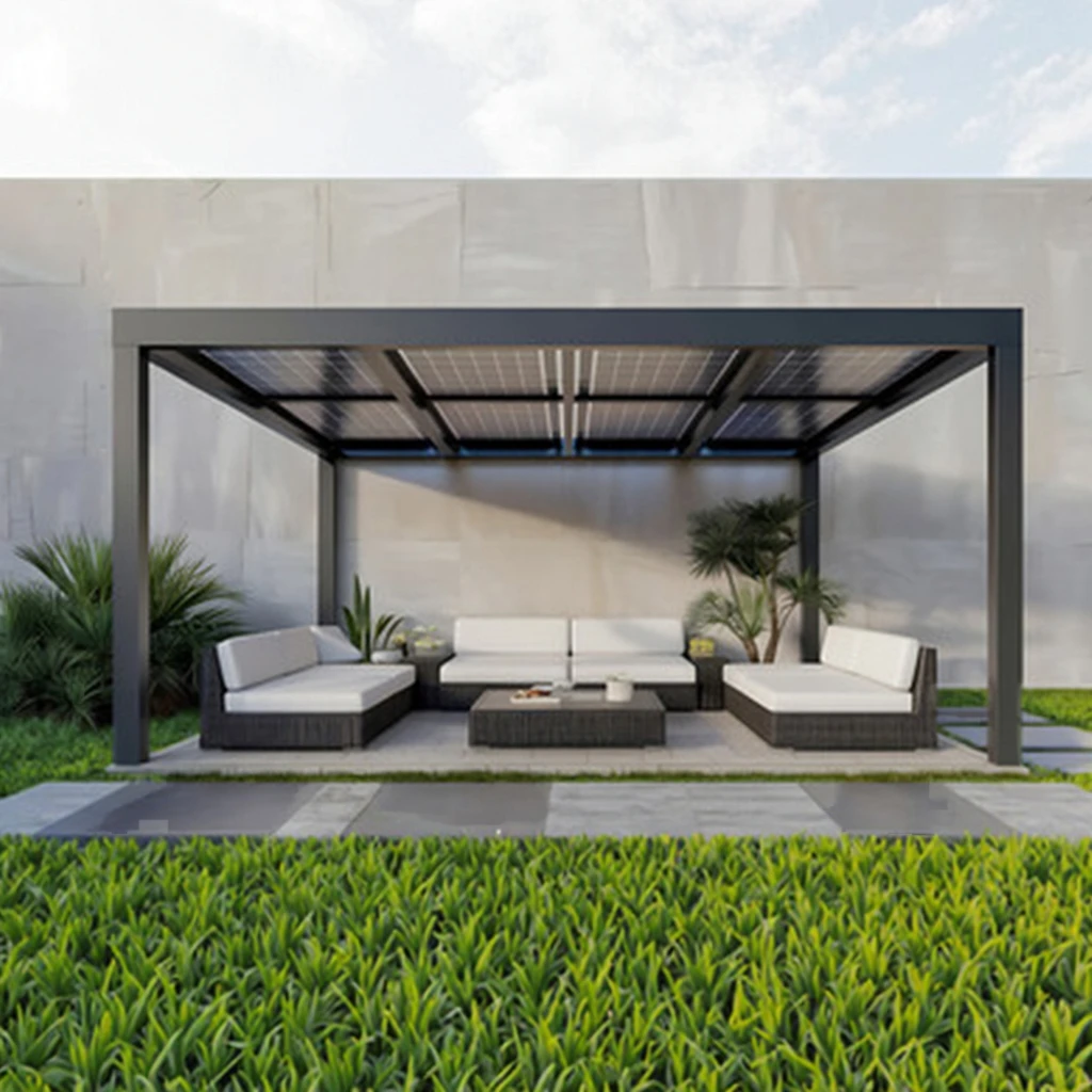 Premium Quality Photovoltaic Pergola Bioclimatic Sun Shade Retractable ...