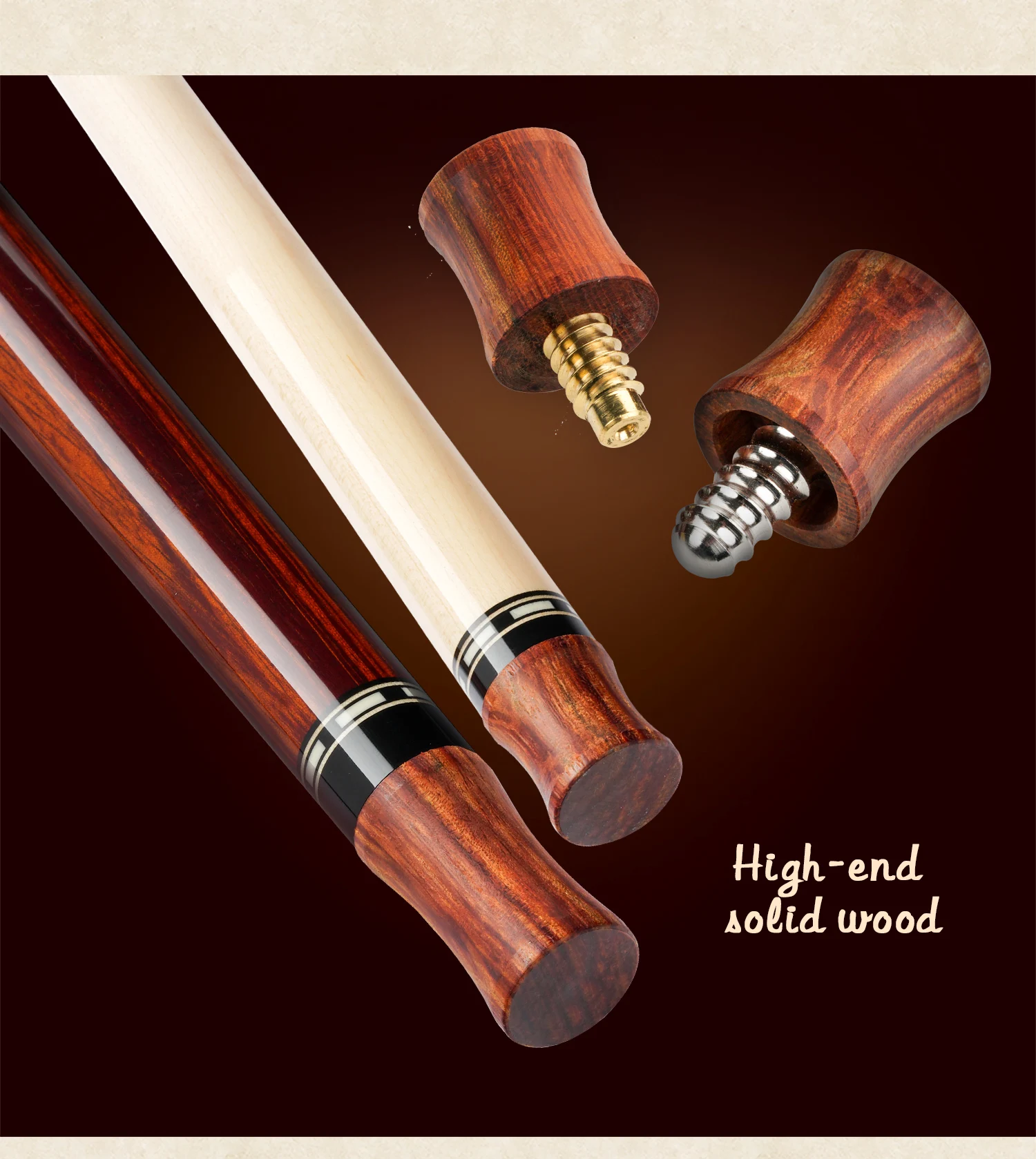 Billiards Solid Ebony Rosewood Joint Protector Radial Pin 5/16*14 3/8 ...