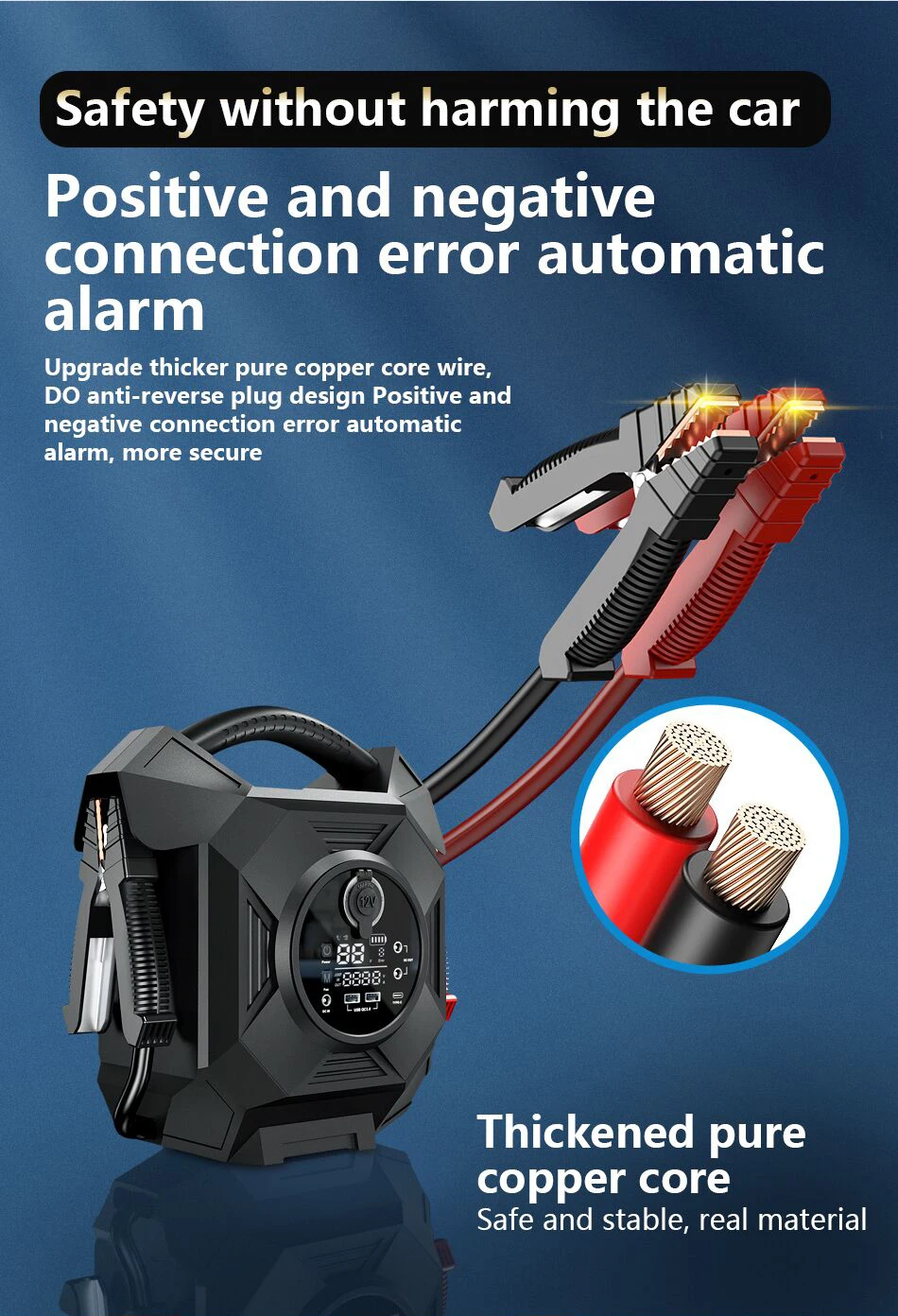 Battery Booster Pack 12v 24v Truck Jump Starter With Peak Current 6000a ...