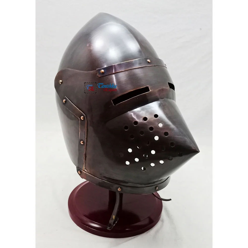Xiv Century Medieval Crusader Pig Face Helmet Battle Ready Knight Churburg Armor Helmet ...