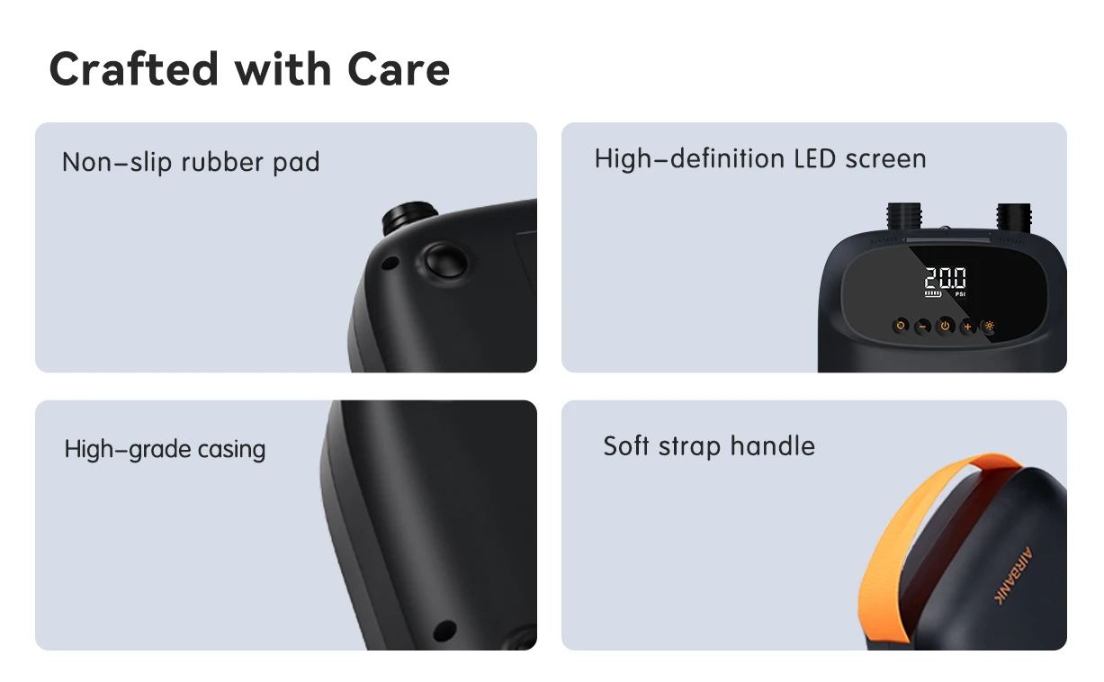 AIRBANK 20PSI Electric Pump: Rechargeable SUP Inflatable Paddle Board ...