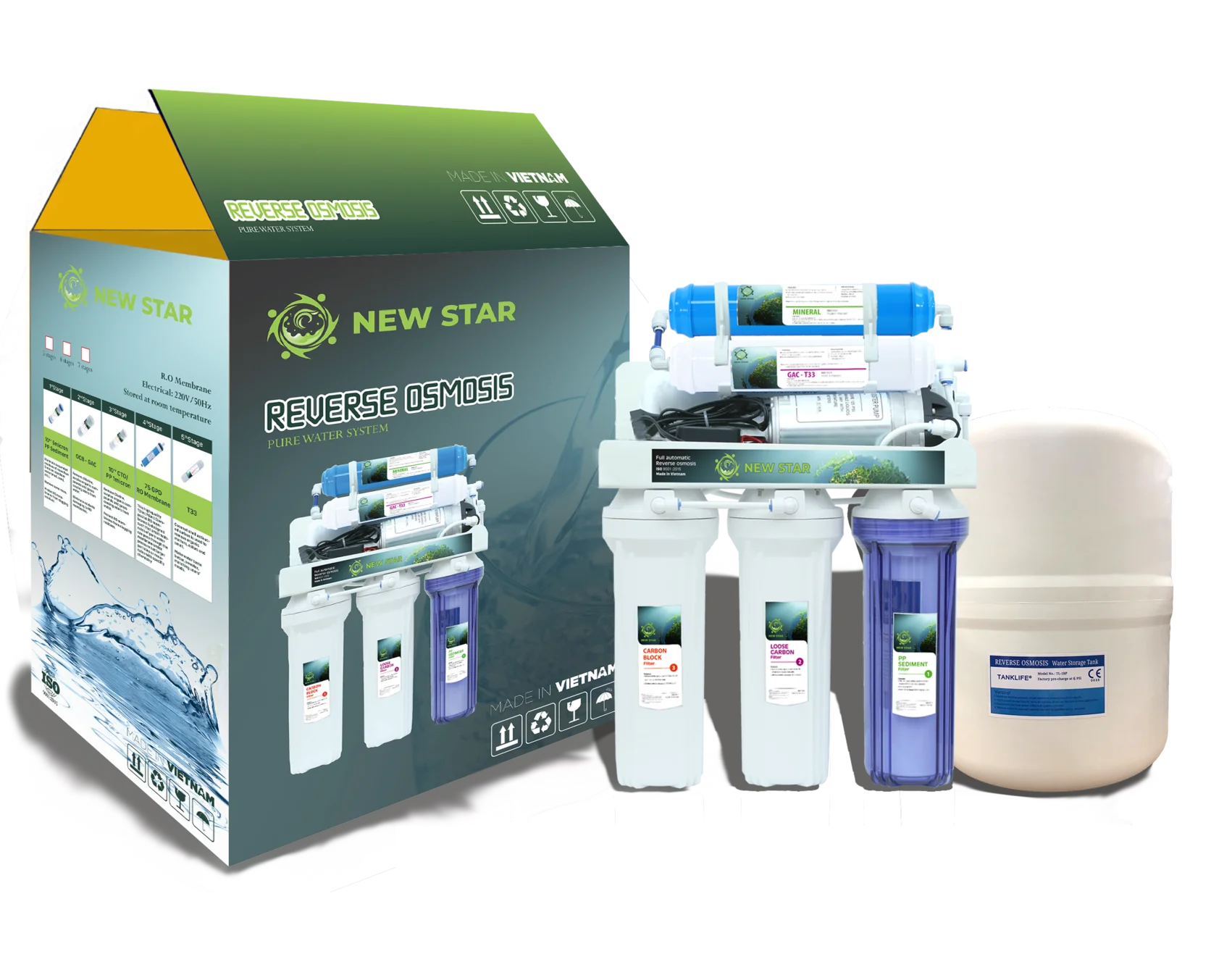 Newstar Ro 6 Stages 100gpd Under Sink Reverse Osmosis Water Filter For Household Made In Vietnam ...