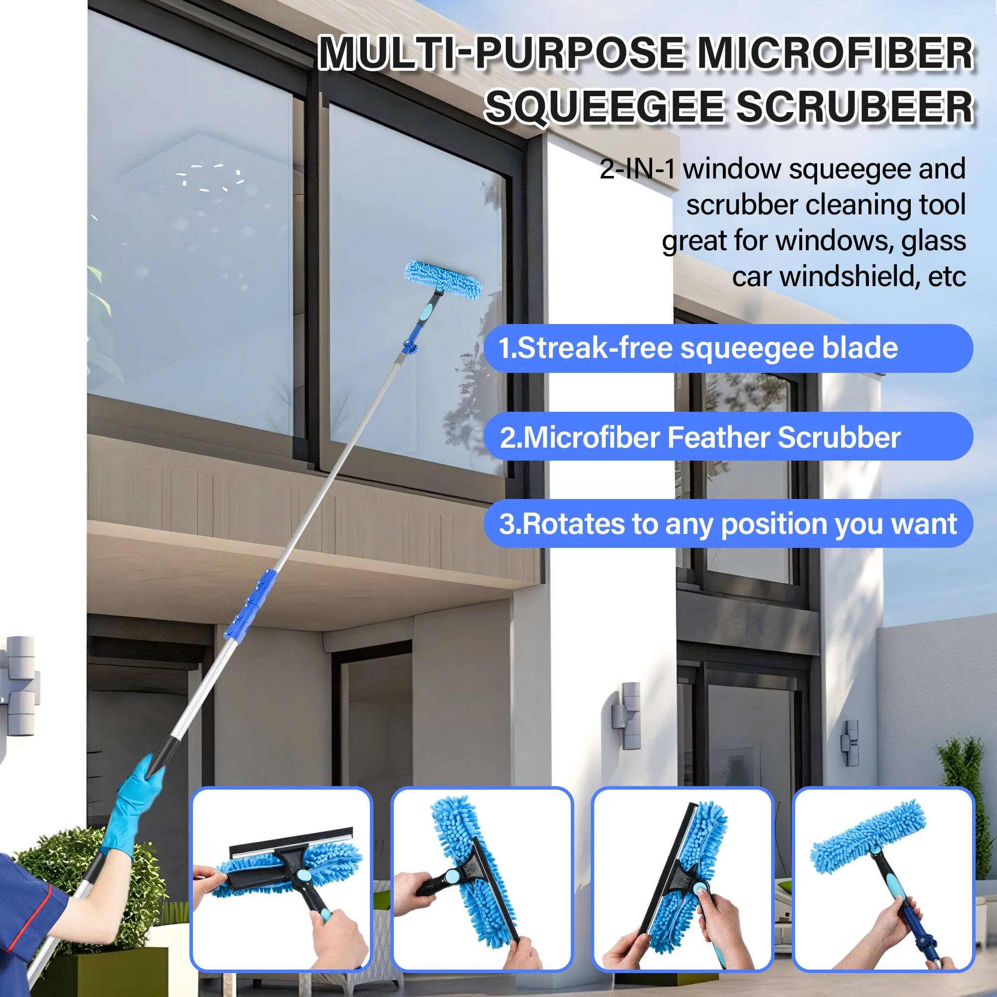 6-30 Foot Aluminum Window Washing Equipment Window Cleaning Solar Panel ...