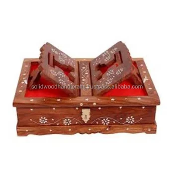 Wooden Holy Book Stand And Box Combined Holy Quran Book Stand ...