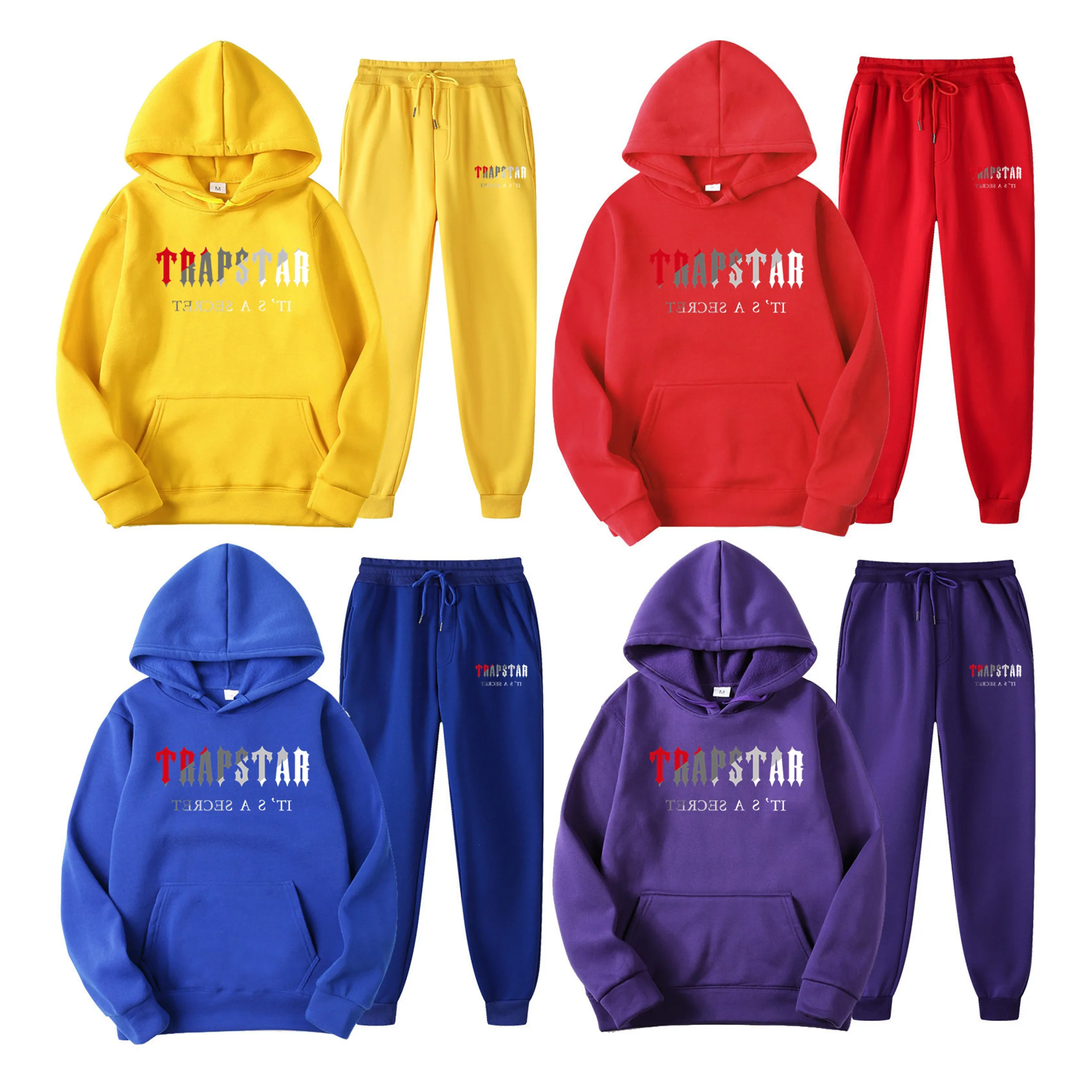 Hot Sale Trapstar Brand Tracksuit 2 Pieces Set Unisex Hoodies Fleece ...