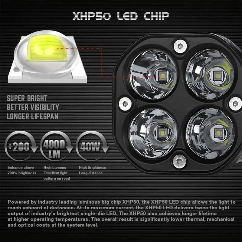 3inch Cube 40w Mini Led Work Light 12v 24v Car Dual Color Led Fog Light ...