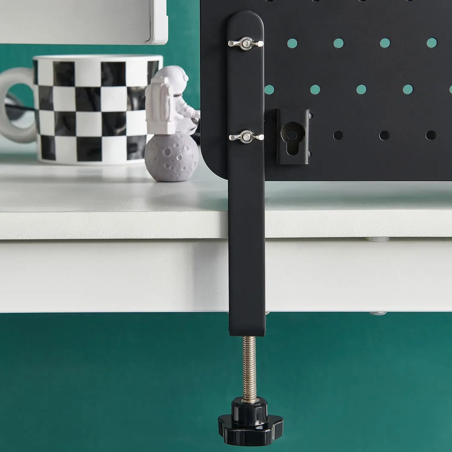 Clamp-On Desk Pegboard Metal Desktop Organizer for Gaming & Office ...