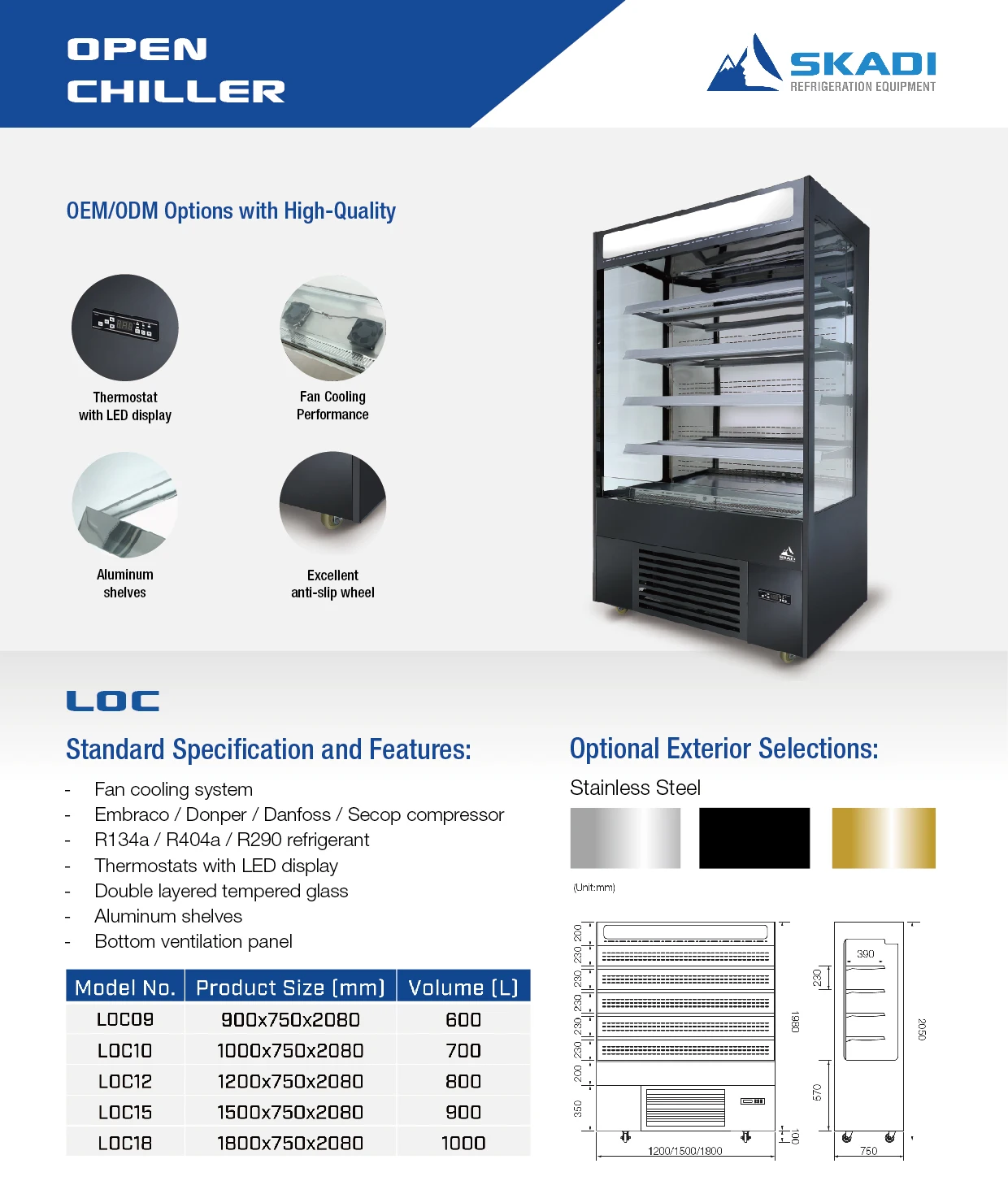Factory Price Refrigerated Open Chiller Display Open Cooler Open ...