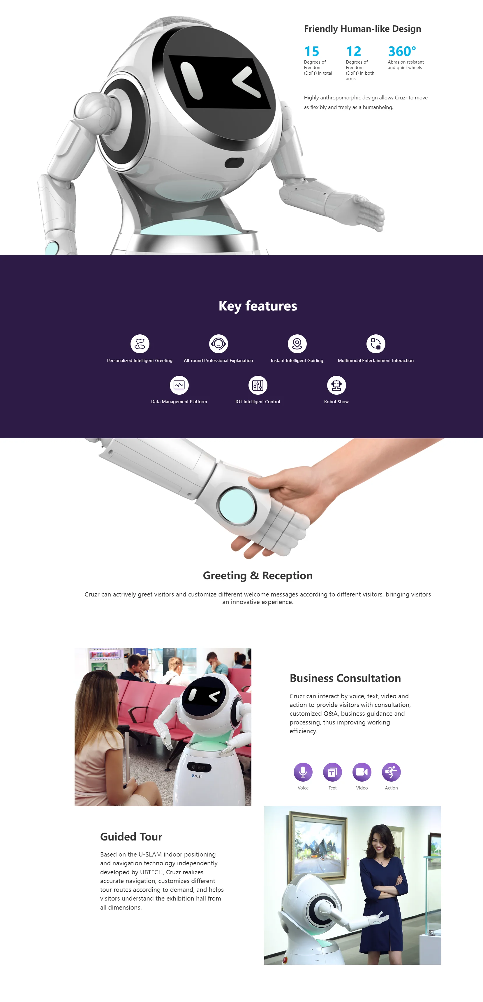 Reception Robot Voice Interaction Humanoid Intelligent Smart Welcome ...