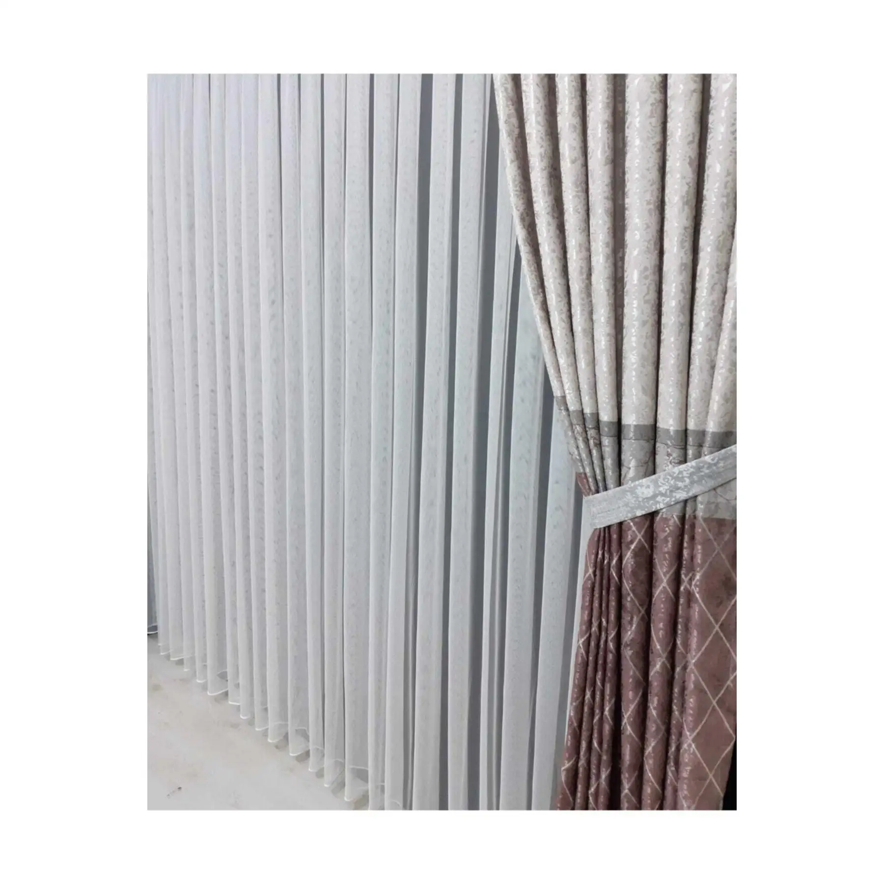 1/3 Tight Pleat Grecian Tulle Curtain - Leaded Tulle Curtain,Does Not ...