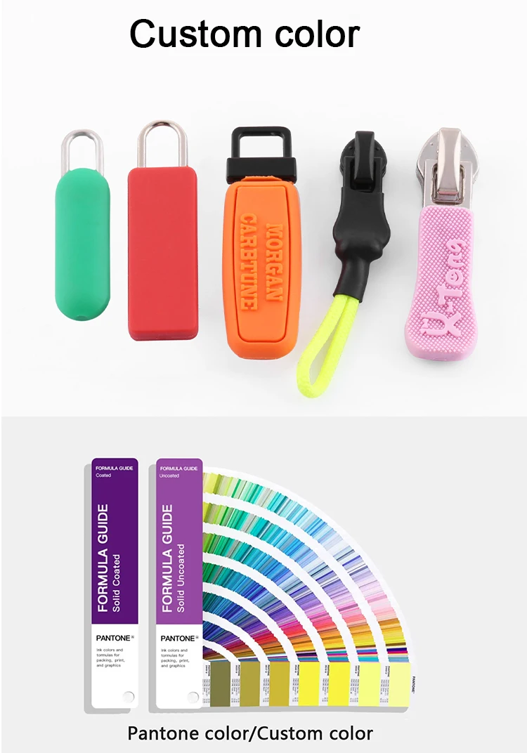 Custom Logo Silicone Zipper Puller #5 #3 Rubber Zipper Puller For ...