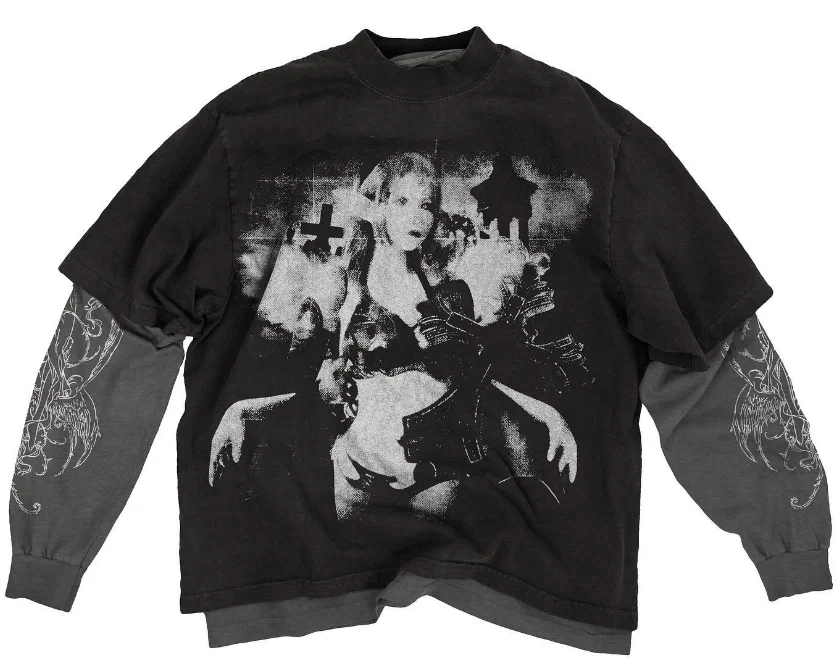 Double Layer Full Sleeve T Shirt - Customizable Graphic Tee