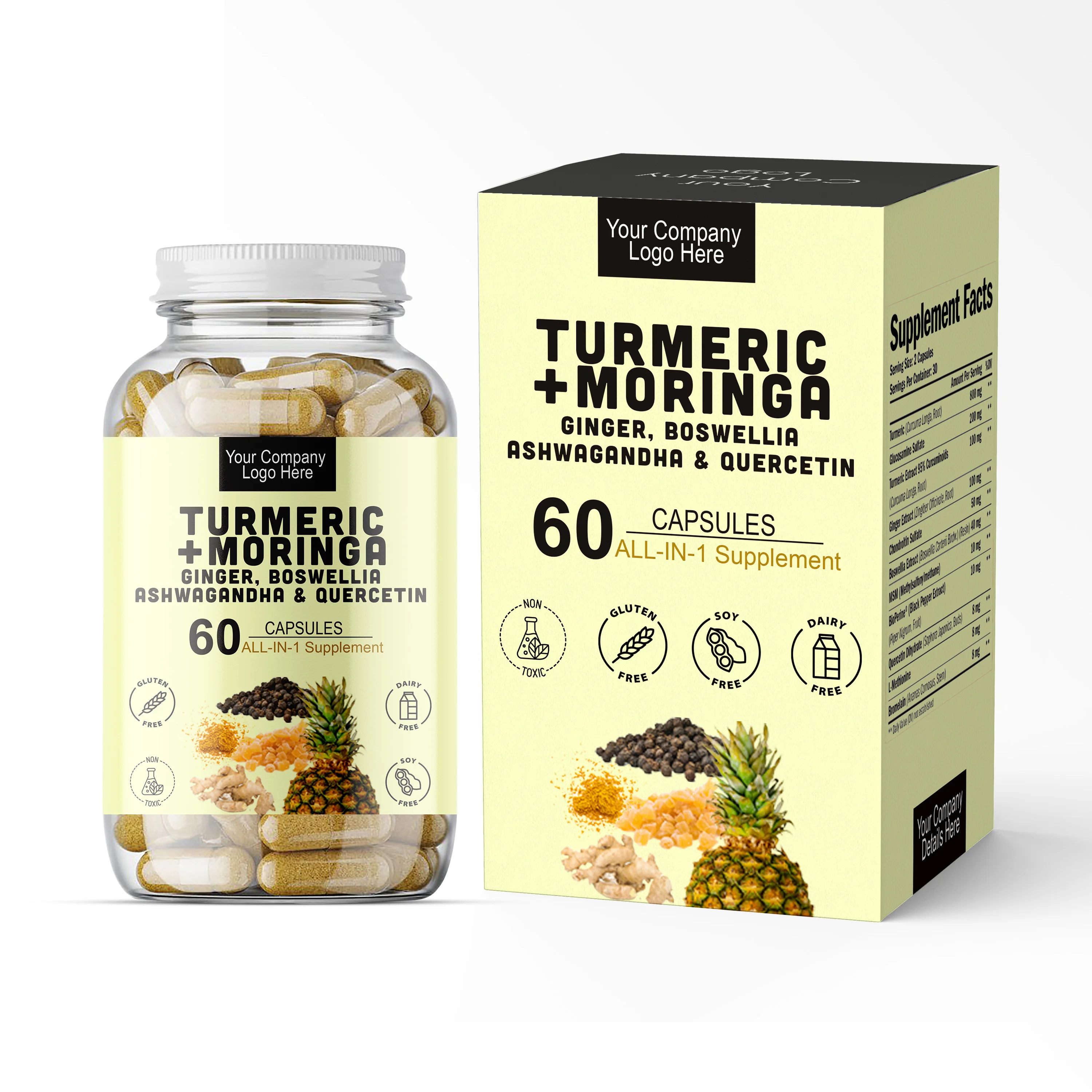 Organic Certified High Turmeric Curcumin Moringa Ginger Herbal ...