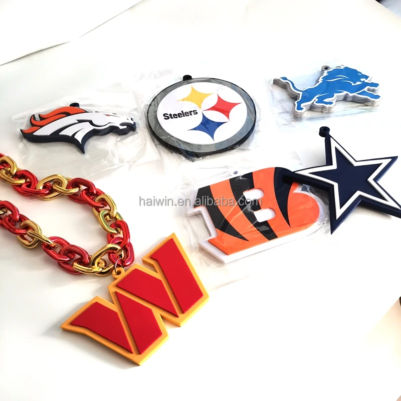 Custom Football Team Giant Link Chain Necklace 3D Foam Fan Chain ...