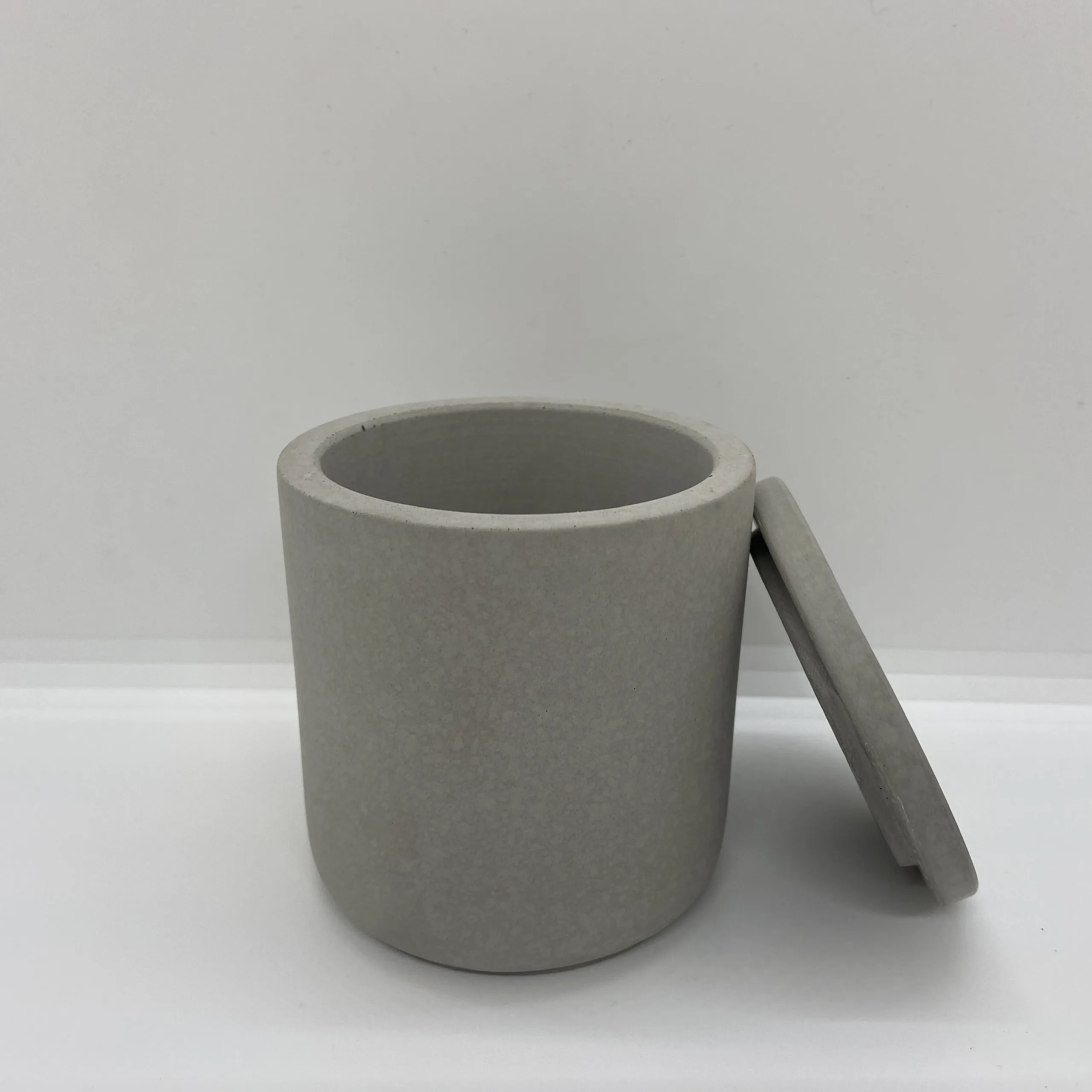 Table Decoration Home Concrete Jars Vietnam Lid Cylinder Handmade Round ...