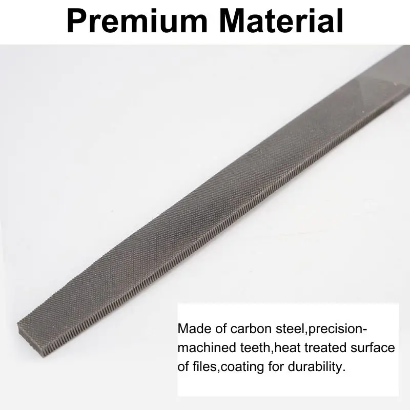 Flat Medium Cut File, Double Cut Teeth, 6'' Length, Made of High Carbon ...