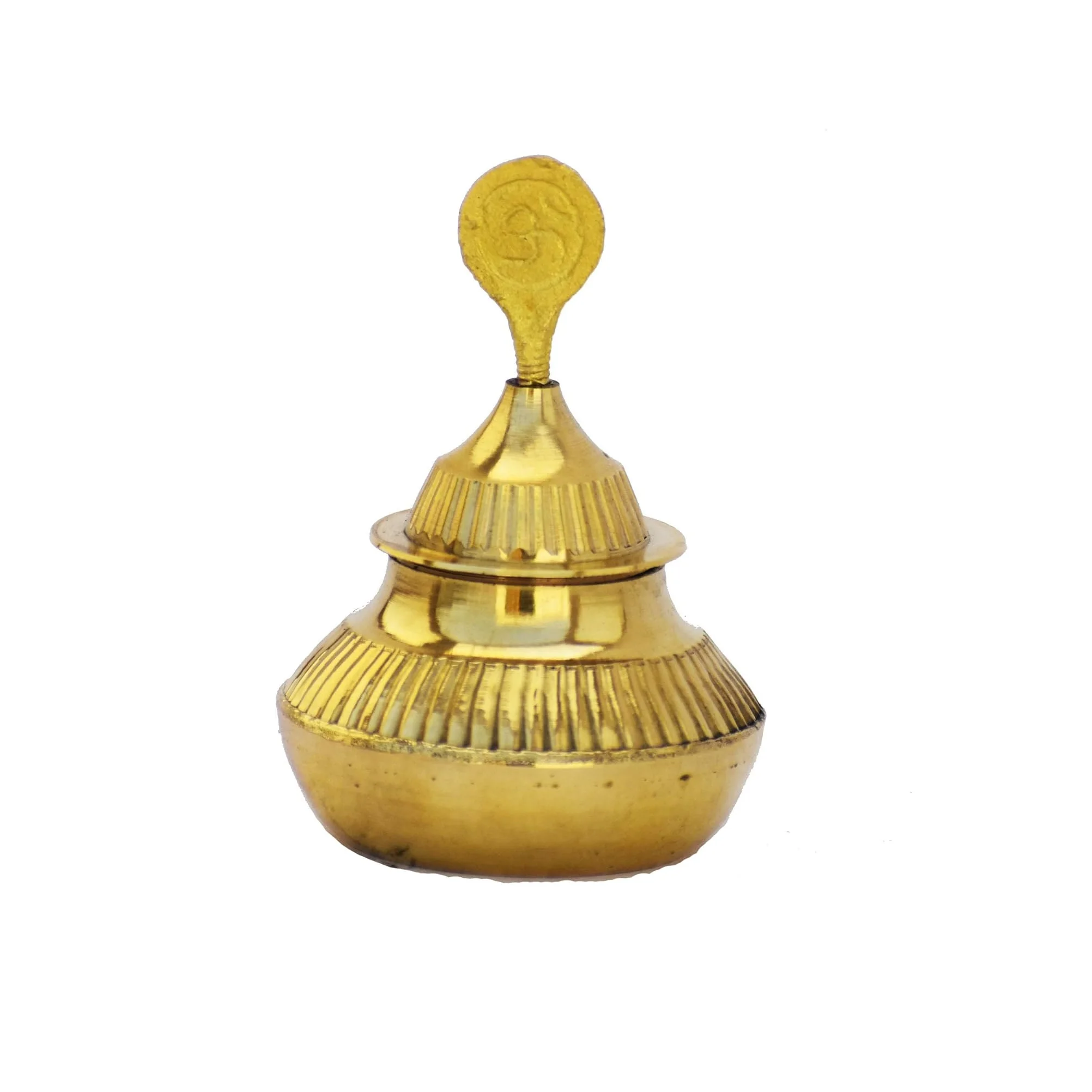Alibaba.com: Brass Golden Round Kumkum Sindoor Box with Omm Stick for ...