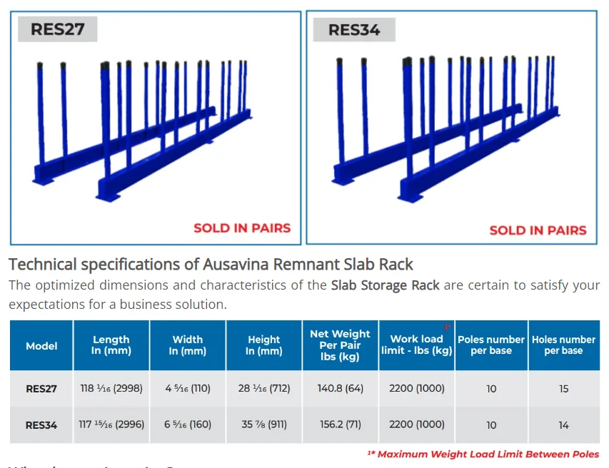 AUSAVINA REMNANT SLAB RACK - Durable Steel Storage Solution