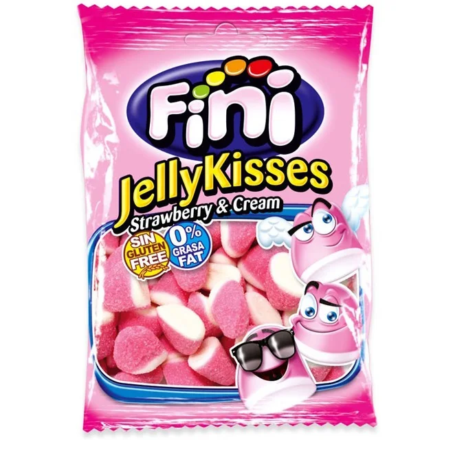 Buy Fini Strawberry & Cream Jelly Kisses,Gluten Free,80g Online Sour ...
