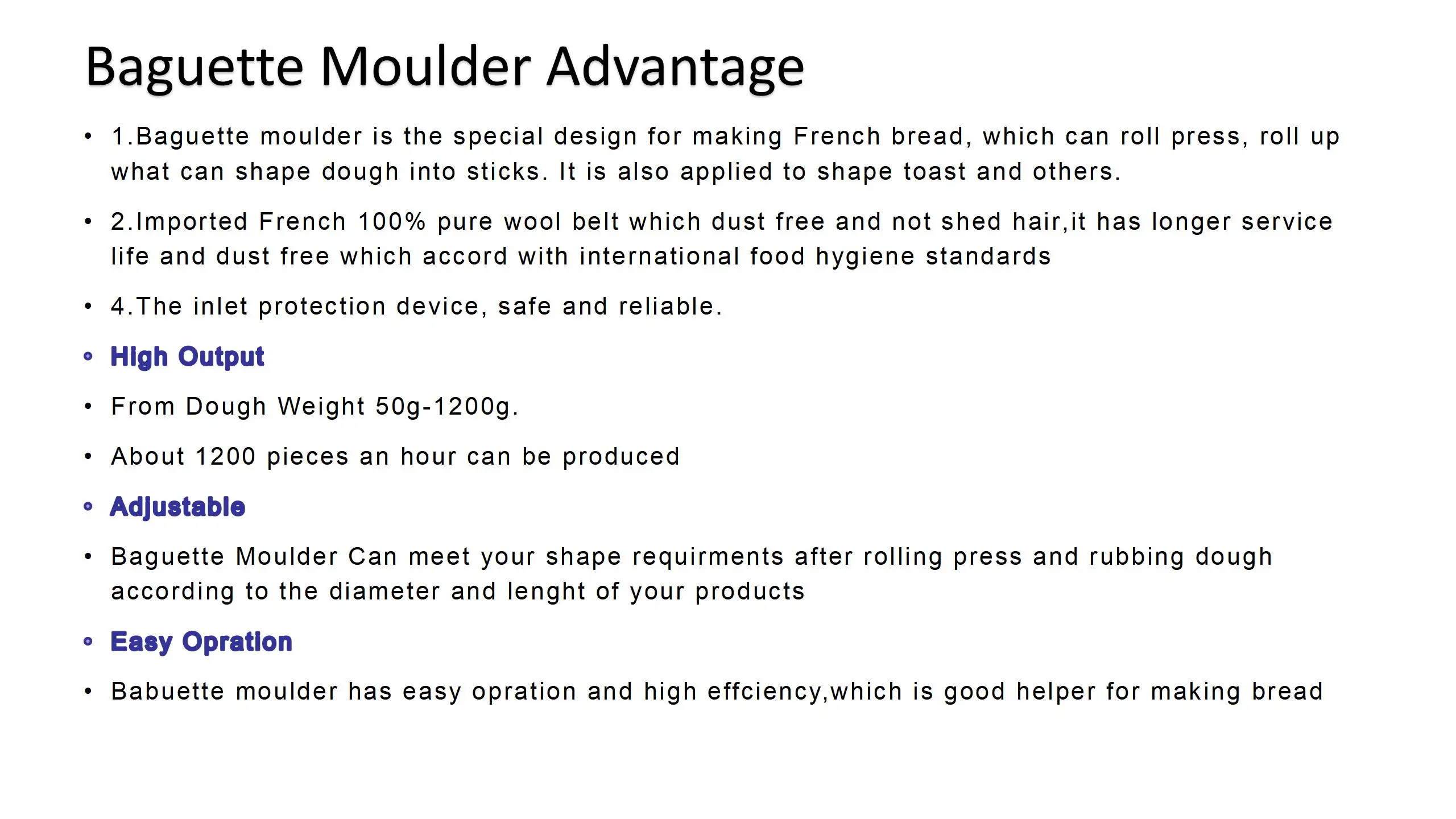 Formadora De Pan - Efficient Dough Moulding Machine